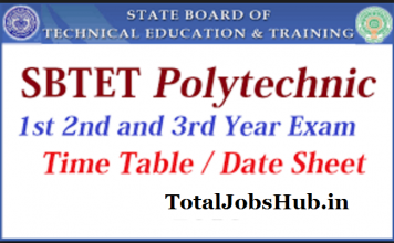 SBTET Time Table 2016 Oct Nov TS/AP Diploma Exam Schedule
