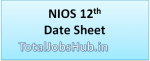 NIOS 12th Time Table 2017 NIOS Open Board 12th Exam Schedule